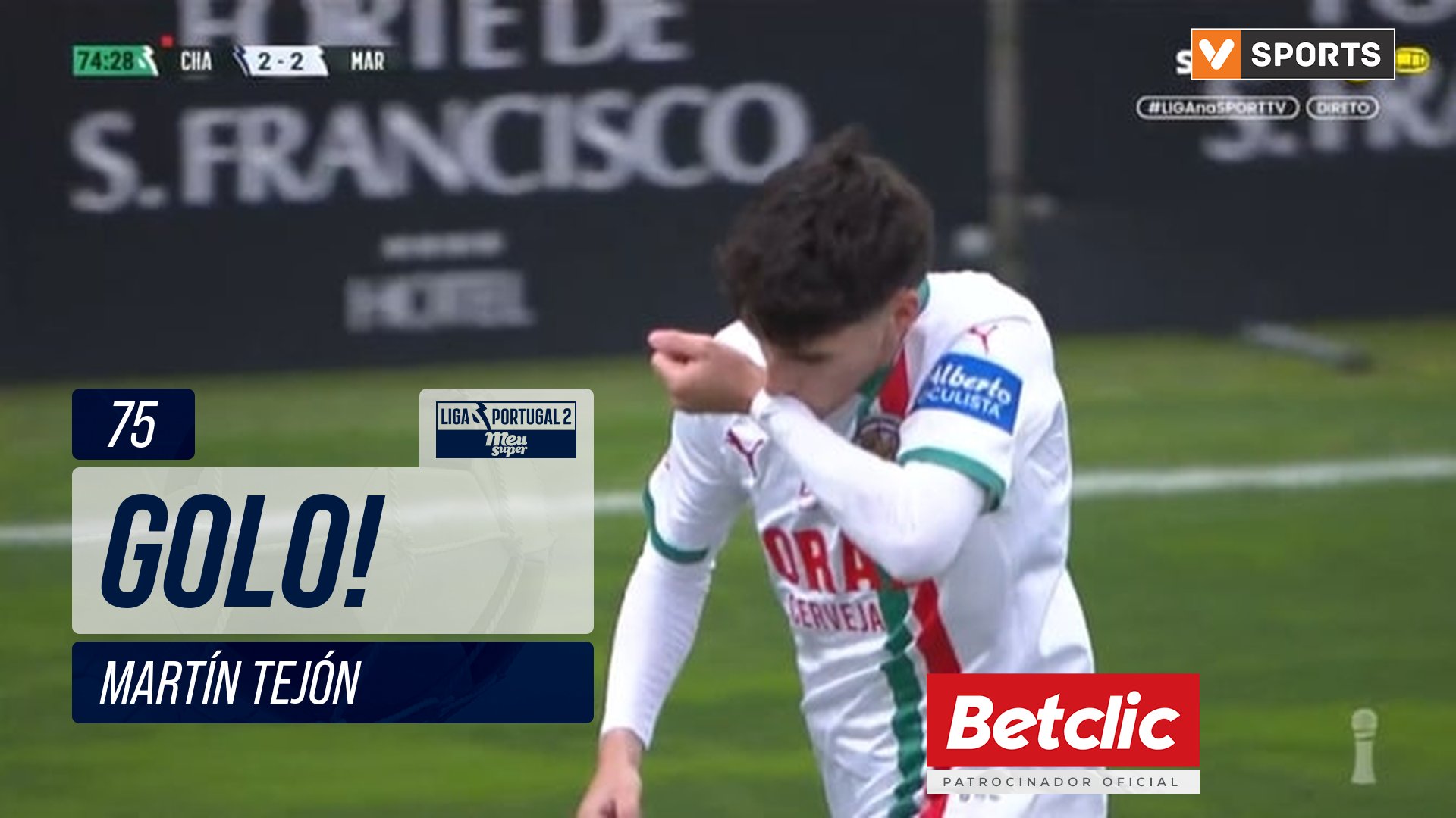 Liga Portugal - GOLO! Marítimo M., Martín Tejón aos 75', GD Chaves 2-2 ...