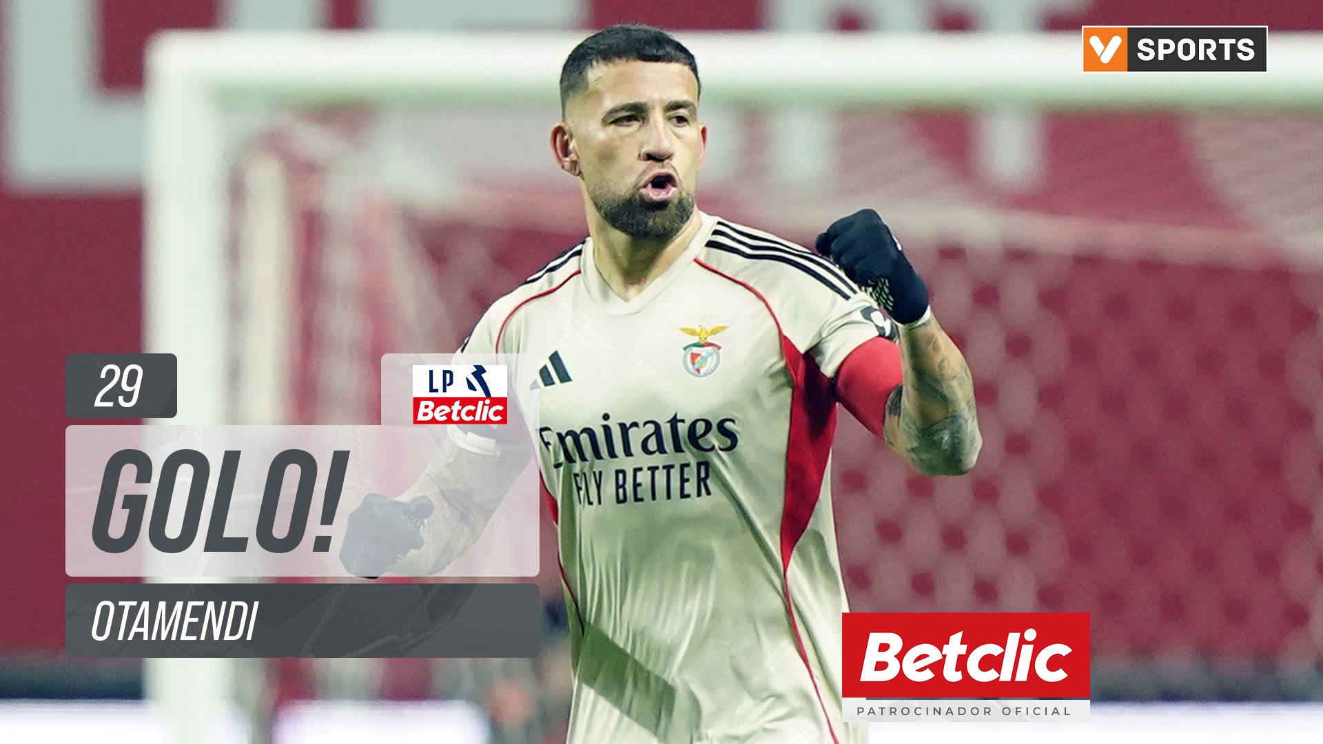 Vídeo - Braga X Benfica - Benfica, Golo, Otamendi, 29m, 0-1