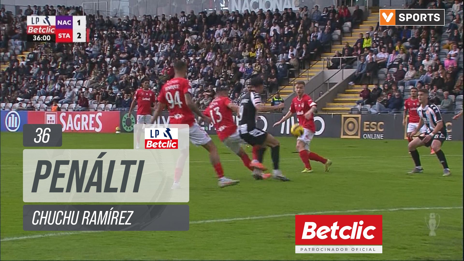 Vídeo - Nacional X Santa Clara - Nacional, Penálti, Chuchu Ramírez, 36m