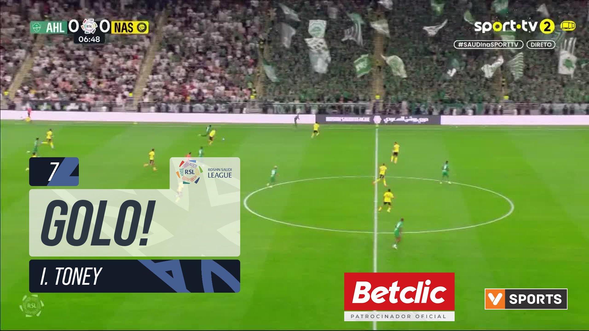 Vídeo - Al Ahli X Al Nassr - Al Ahli, Golo, I. Toney, 7m, 1-0