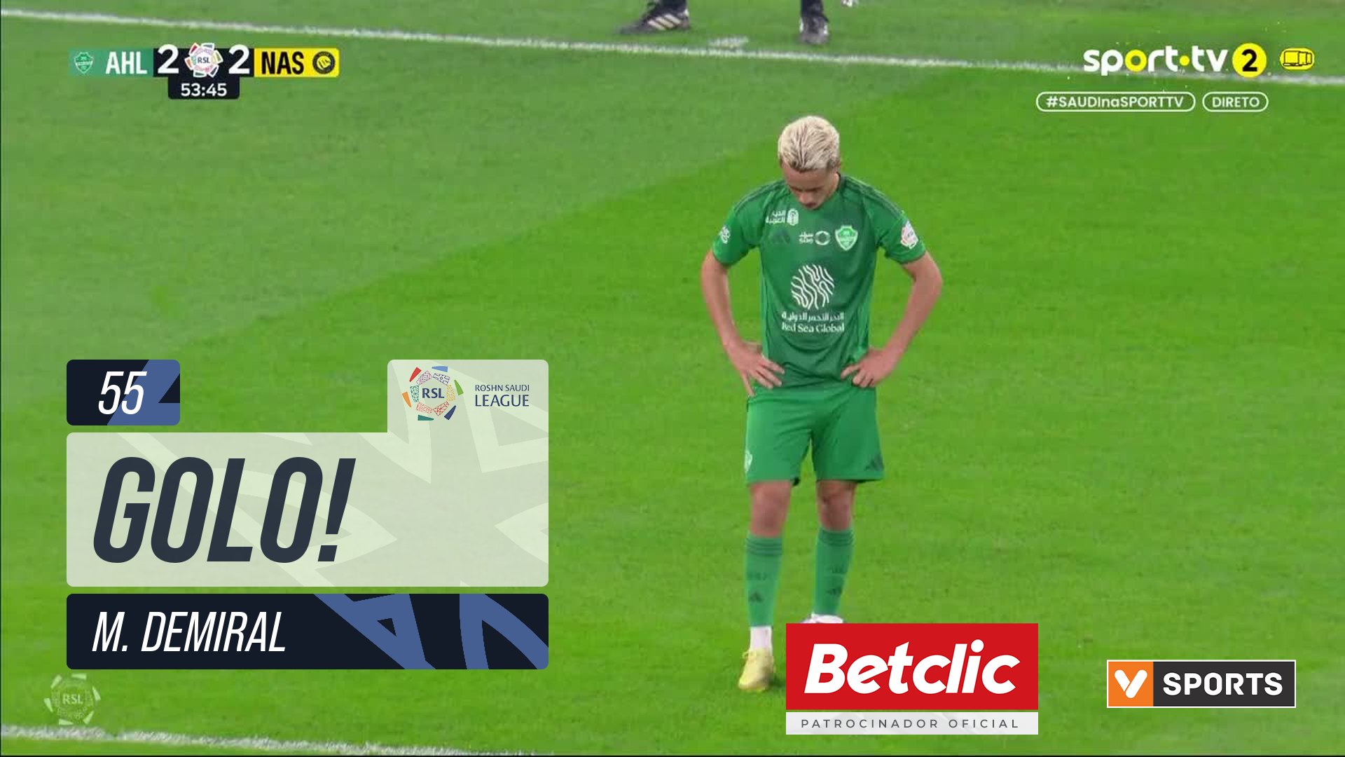 Vídeo - Al Ahli X Al Nassr - Al Ahli, Golo, M. Demiral, 55m, 3-2