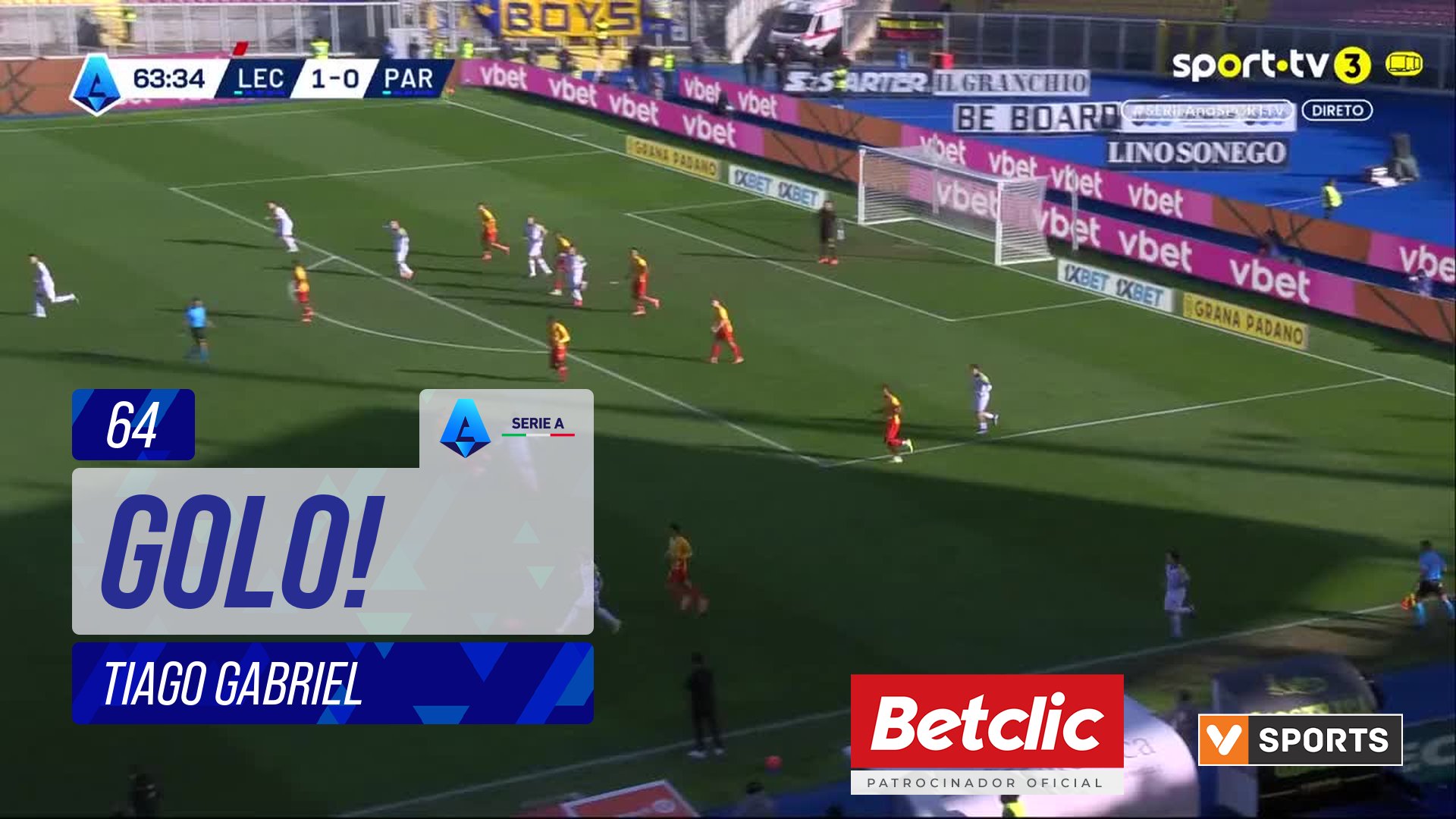 GOLO! Parma, Tiago Gabriel (p.b.) aos 64', Lecce 1-1 Parma :: Golos ...