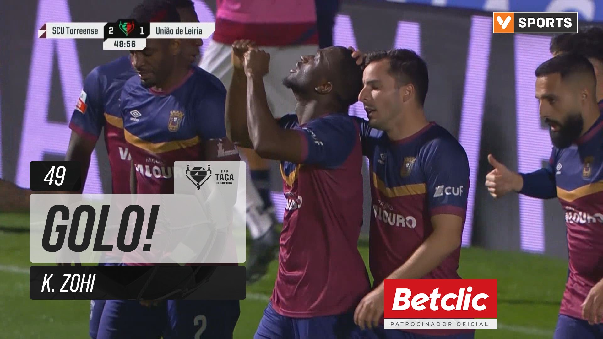 Vídeo - Torreense X U. Leiria - Torreense, Golo, K. Zohi, 49m, 2-1